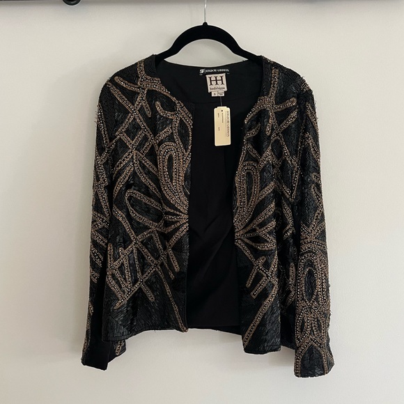 Haute Hippie | Jackets & Coats | Haute Hippie Black Gold Beaded Jacket ...